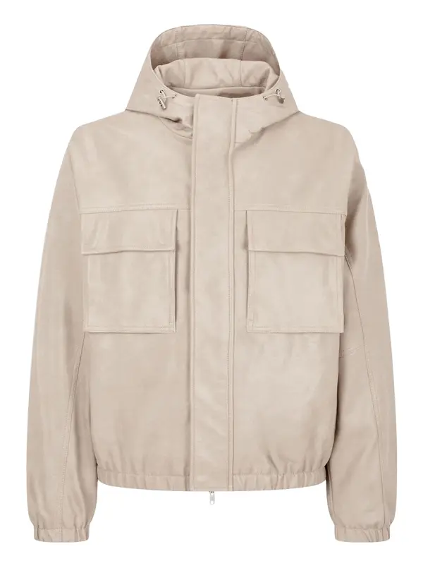 STUDIO TOMBOY Faux-leather Hoodie - Neutrals