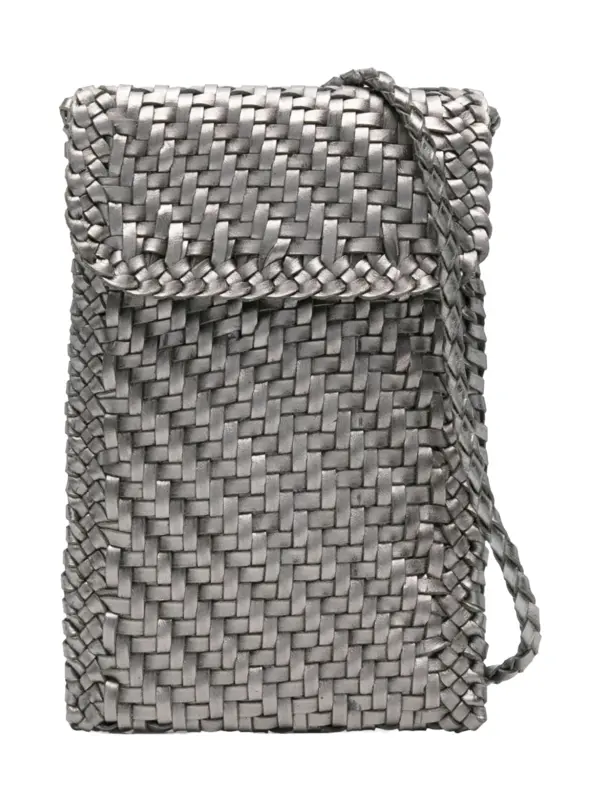 Dragon Diffusion Woven Leather Phone Bag - Green