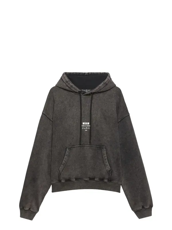 MSGM Helmet Print Hoodie - Grey