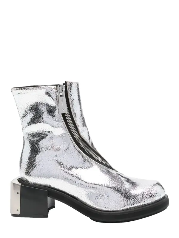GMBH Ergonomic 50mm Riding Ankle Boots - Silver