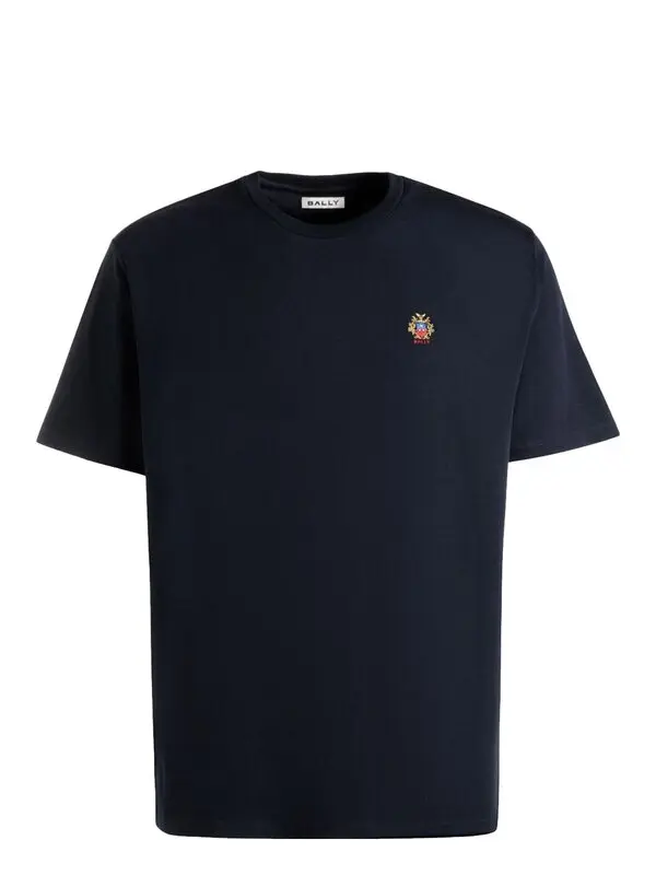 Bally Logo-embroidered Crew-neck T-shirt - Blue
