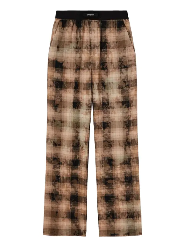 Palm Angels Check-print Track Pants - Brown