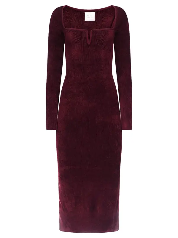 Galvan Freya Velvet Dress - Red