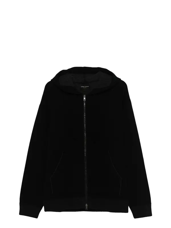 ROBERTO COLLINA Knitted Hoodie - Black