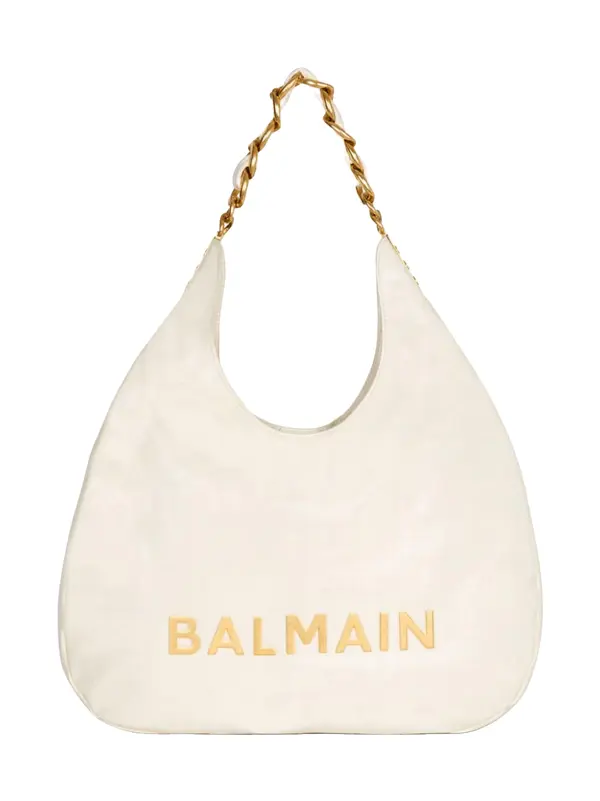 Balmain 1945 Soft Hobo Shoulder Bag - White