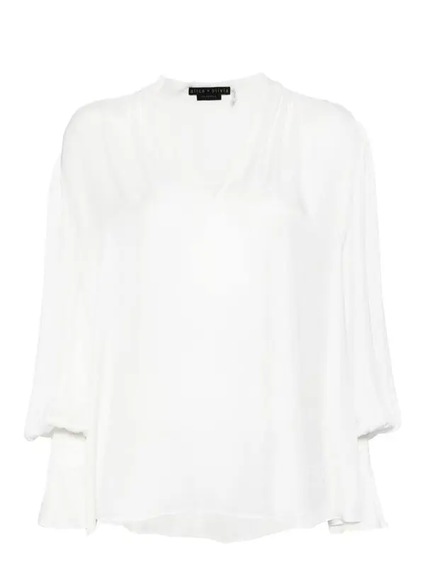 Alice + Olivia Onica Long-sleeved Blouse - White