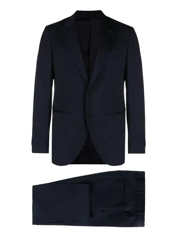 LUIGI BIANCHI MANTOVA Single-breasted Virgin Wool Suit - Blue