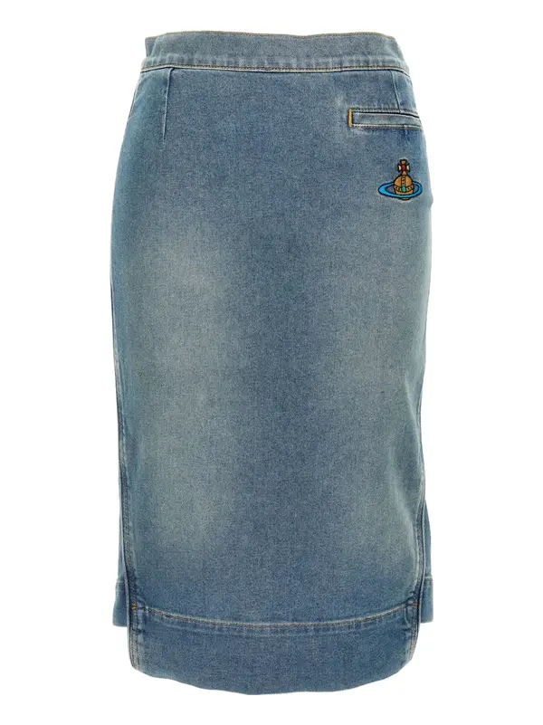VIVIENNE WESTWOOD Orb Logo Denim Skirt - Blue