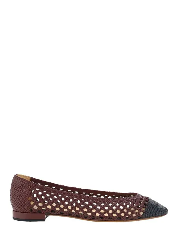 FRANCESCO RUSSO Interwoven Ballerinas - Brown