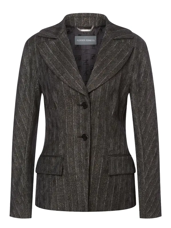 Alberta Ferretti Pinstriped Single-breasted Blazer - Grey