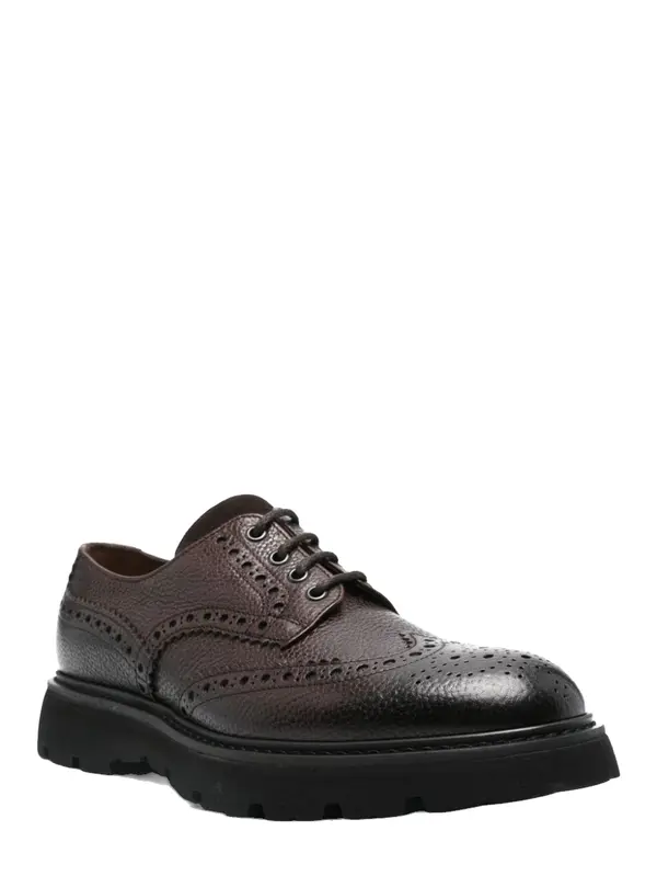 DOUCAL'S Leather Derby Shoes - Brown