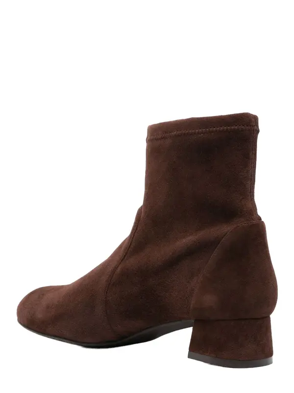 STUART WEITZMAN 35mm Grace Sock Booties - Brown