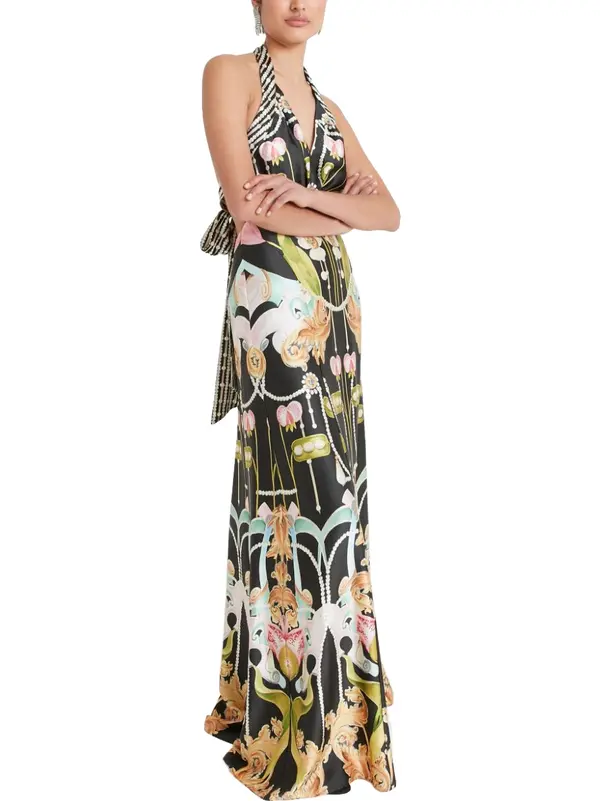 TEMPERLEY LONDON Graphic-print Maxi Dress - Black
