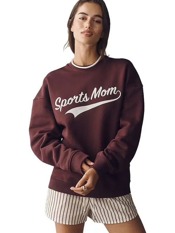FAVORITE DAUGHTER Sports Mom Sweatshirt - Burgundy/gardenia