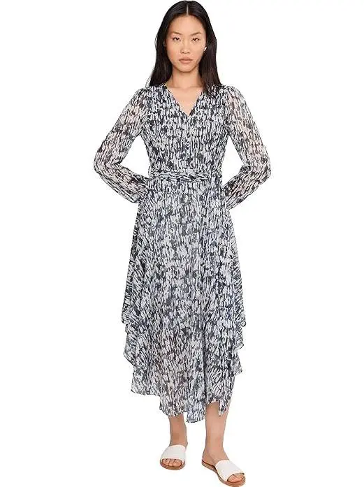 Vince Camuto V-neck Tie Waist Maxi Dress - Blue