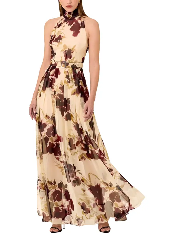 NICHOLAS Lucia Floral Maxi Dress - Neutrals