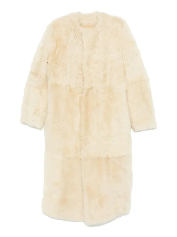 TOTEME Silky Shearling Long Coat - Neutrals