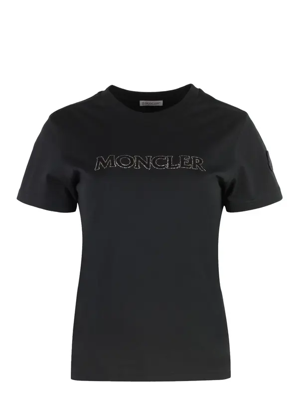 Moncler Crystal-embellished T-shirt - Black