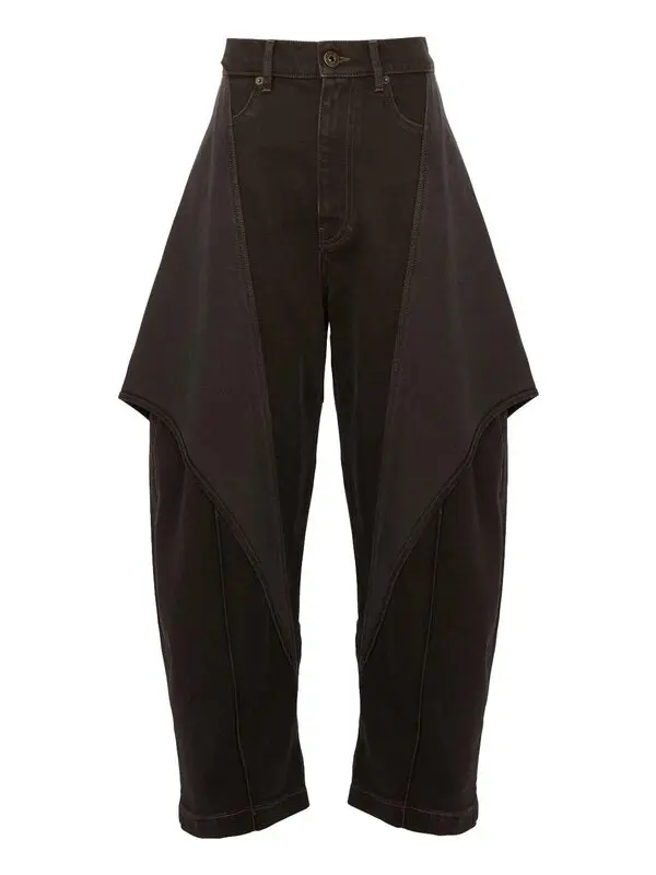 JW Anderson Cropped Sculptural Jeans - Grey