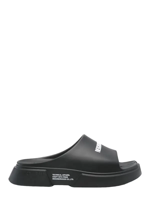 NEIGHBORHOOD X Paes Logo Slides - Black
