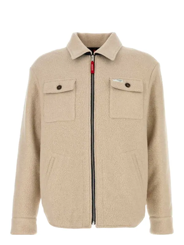 FAY Fleece-texture Jacket - Neutrals