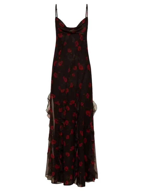 NICHOLAS Kamila Floral Gown - Black