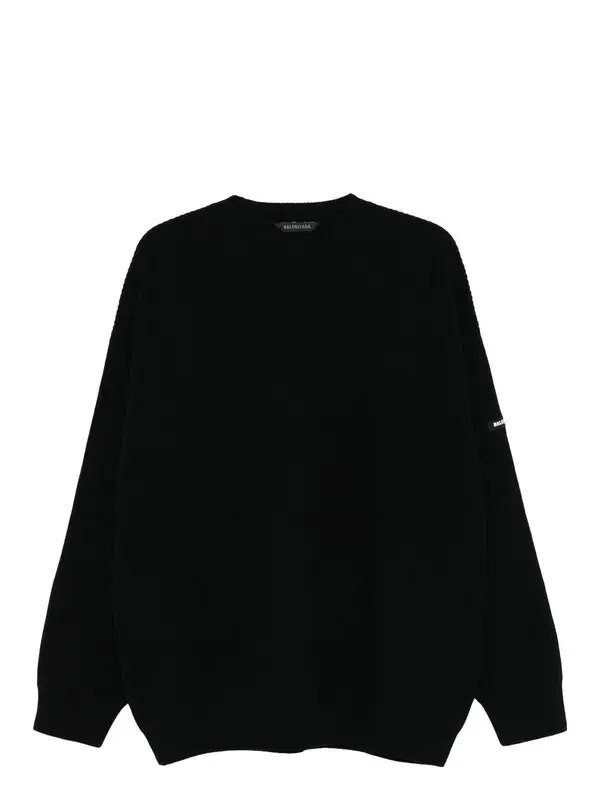 Balenciaga Rubberised Logo Sweater - Black