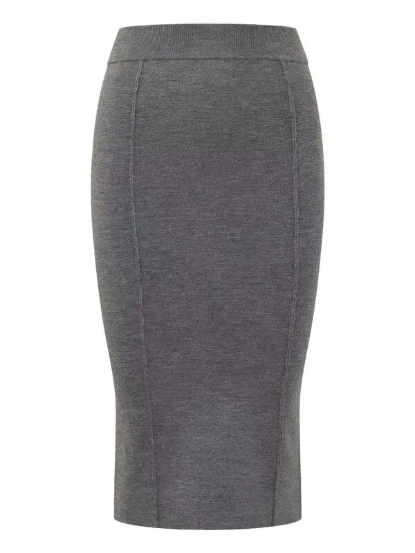 Pinko Knitted Pencil Skirt - Grey
