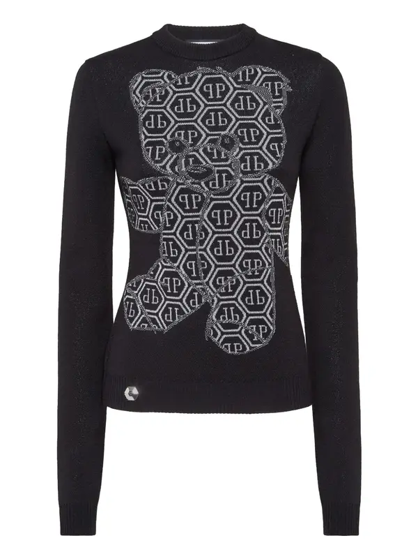 Philipp Plein Bear-motif Jumper - Black