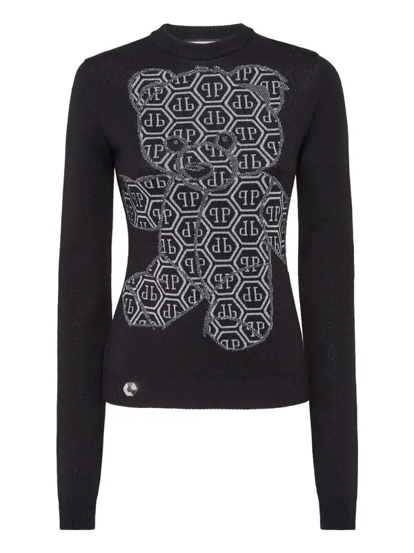 Philipp Plein Bear-motif Jumper - Black