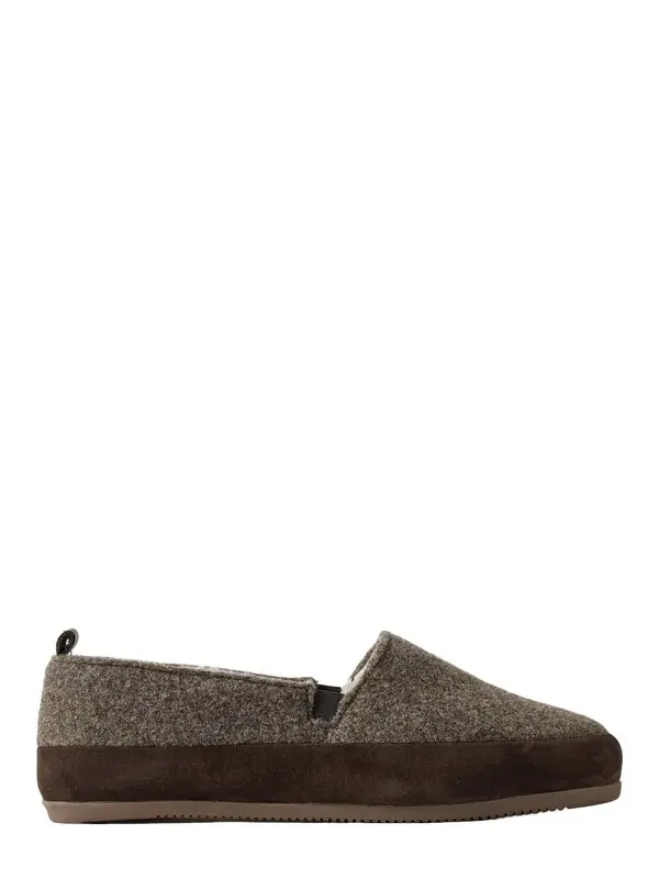 Mulo Shearling-lined Wool Loafers - Brown