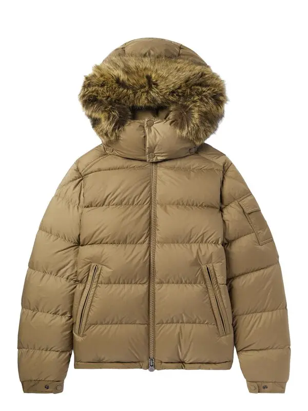 Moncler Mayaf Faux Fur-trimmed Quilted Down Jacket - Neutrals