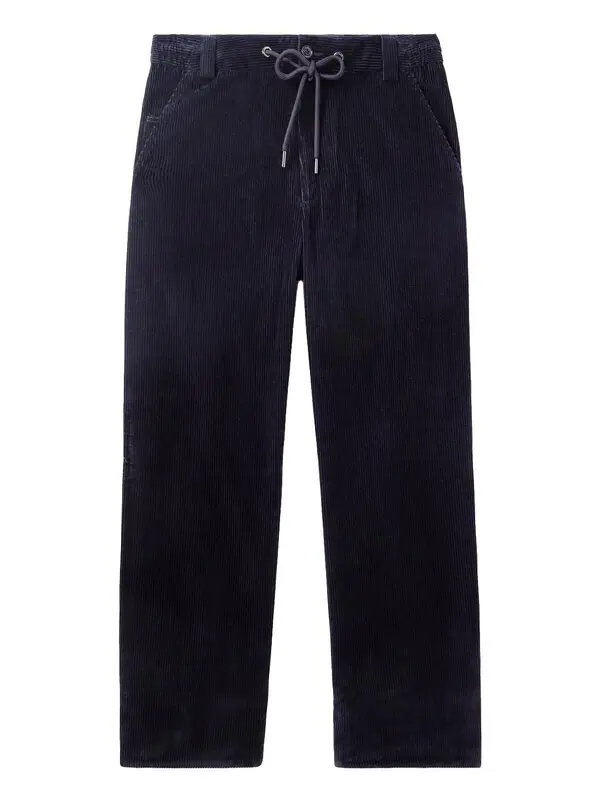 Moncler Straight-leg Cotton-corduroy Trousers - Blue