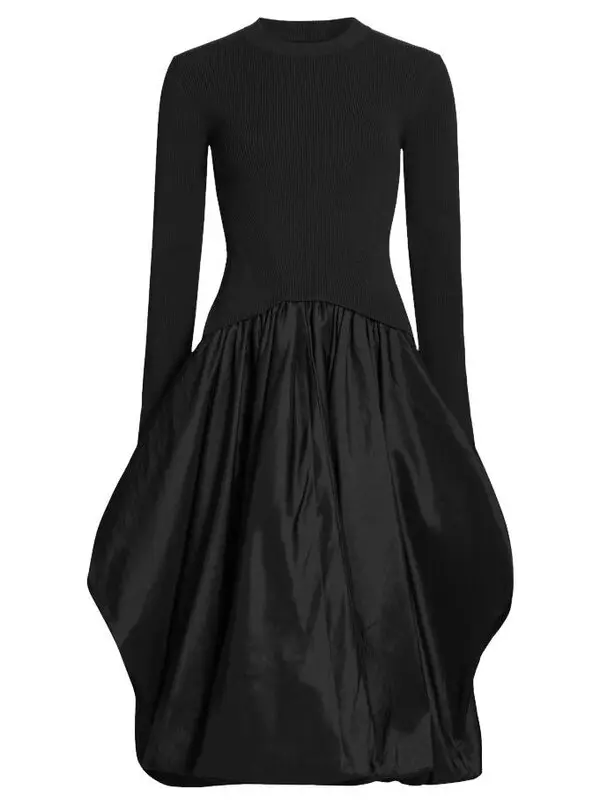 Simkhai Kenlie Mixed-media Bubble Skirt Midi-dress - Black