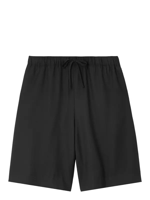 THE ROW Stanton Wool-twill Shorts - Black