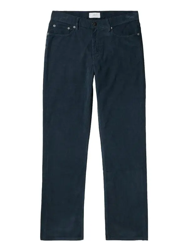 Mr P. Samuel Straight-leg Cotton-blend Corduroy Trousers - Blue