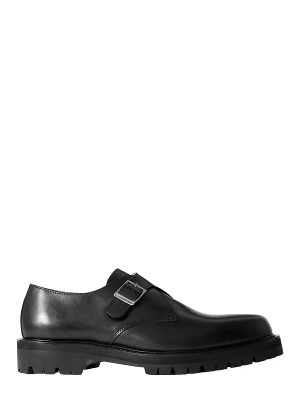 Mr P. Jacques Leather Monk-strap Shoes - Black