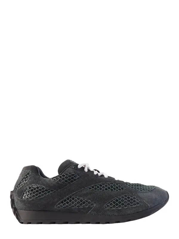 Bottega Veneta Orbit Suede, Mesh And Leather Sneakers - Gray