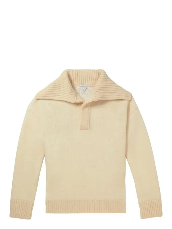 Bottega Veneta Shawl-collar Wool Sweater - Neutrals