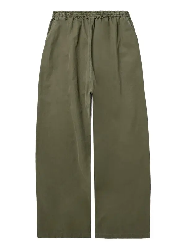 Balenciaga Wide-leg Cotton-twill Trousers - Green