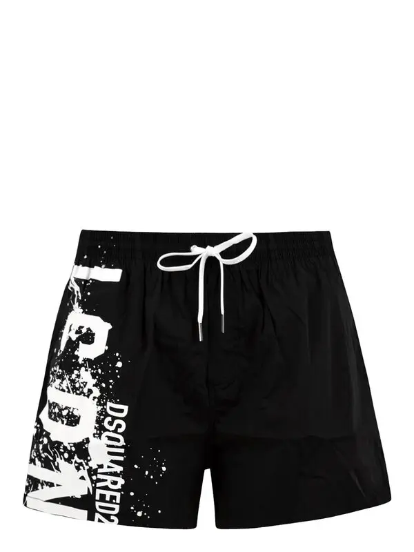 Dsquared2 Printed Swim Shorts - Black