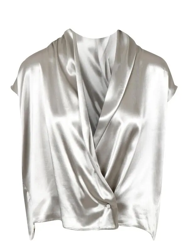 Alberta Ferretti Satin Sleeveless Top - Grey