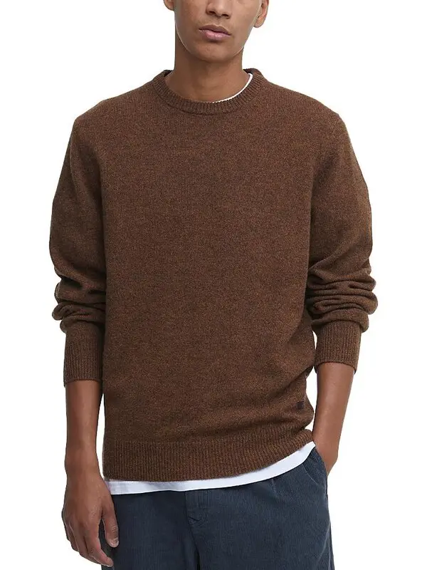 Barbour Elbow Patch Crewneck Sweater - Bracken