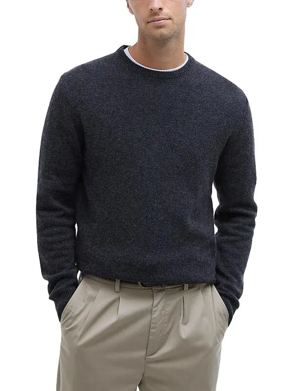 Barbour Elbow Patch Crewneck Sweater - Charcoal