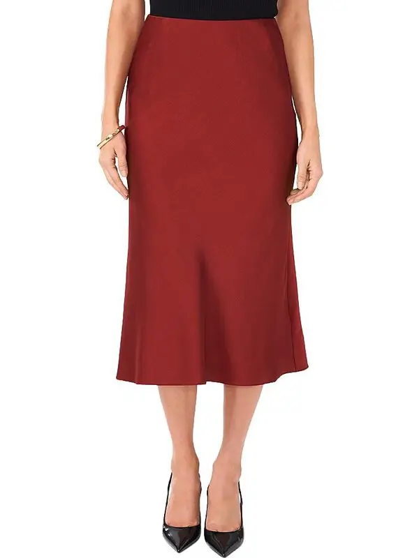 Vince Camuto A-line Midi Skirt - Fired Brick