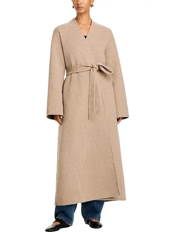 Co Wool Blend Wrap Coat - Taupe