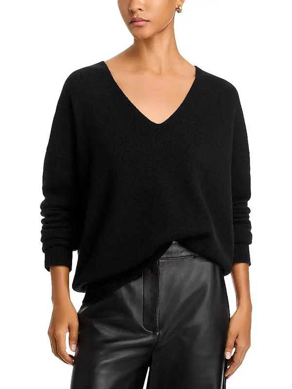 Co Cashmere V-neck Sweater - Black