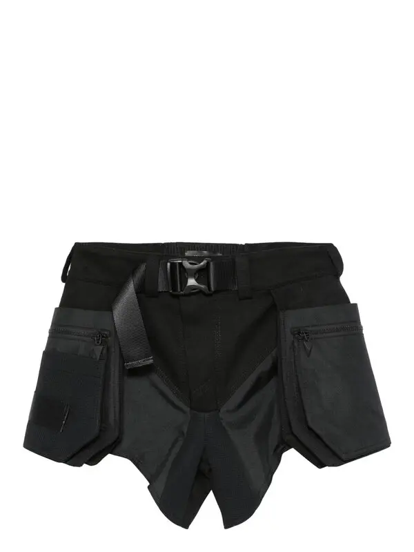 MUGLER Technical Fabric Cargo Shorts - Black