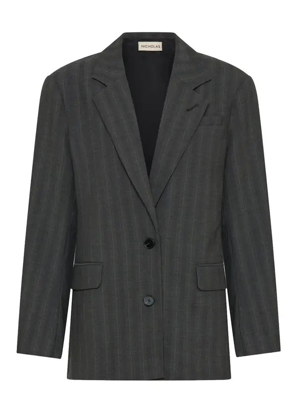 NICHOLAS Nadia Pinstripe Blazer - Grey