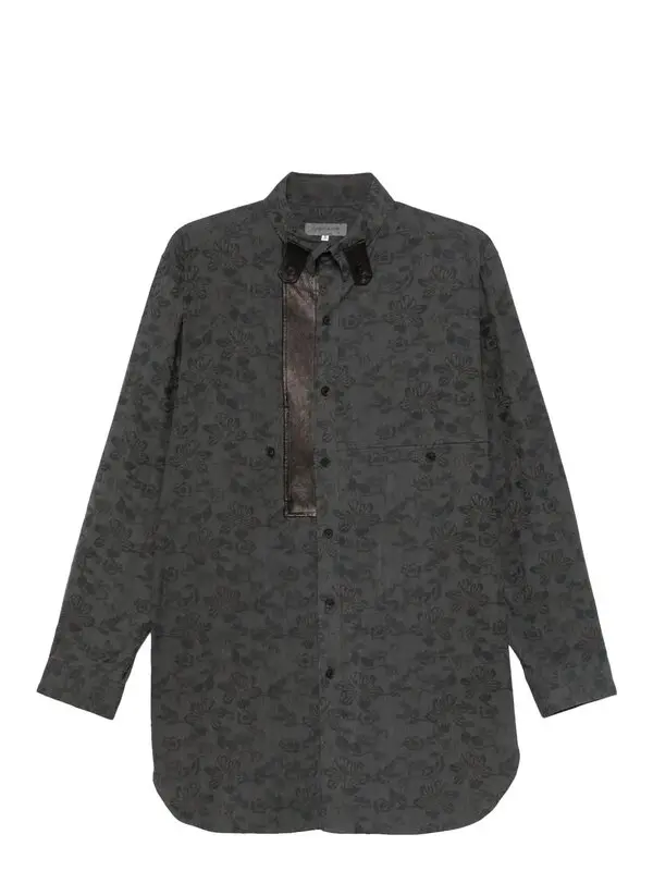 Yohji Yamamoto Floral-jacquard Shirt - Blue